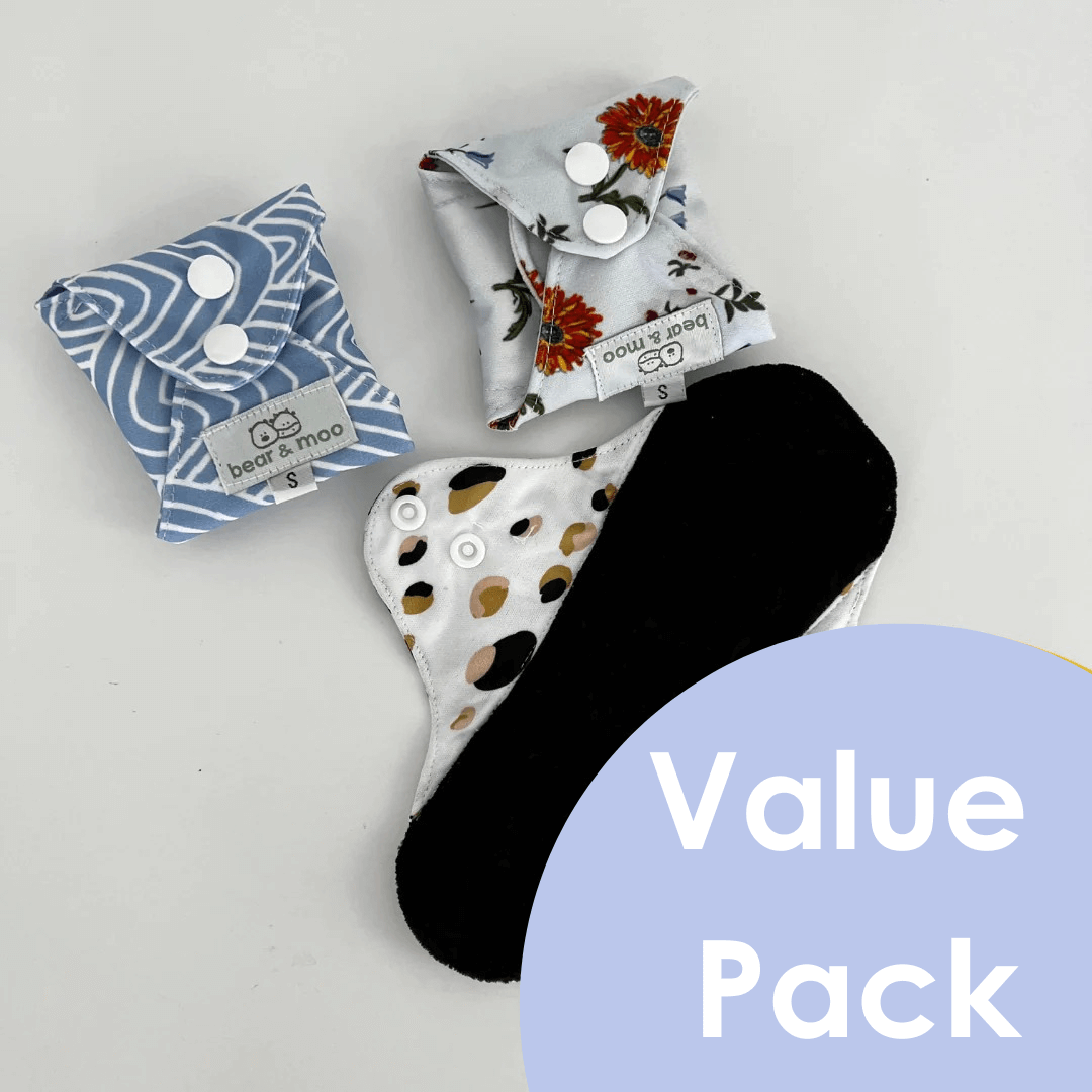 Bear & Moo Reusable Sanitary Pad Bundle | Small